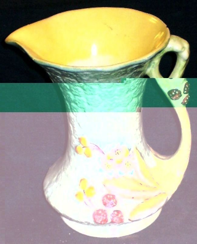 VINTAGE James Kent Bramble Ware Majolica Floral Pitcher Jug 7"