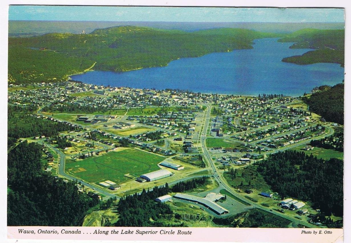 Ontario Postcard Wawa Lake Superior Circle Route Aerial View