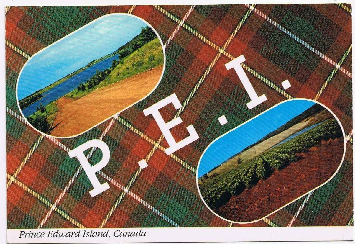 Prince Edward Island PEI Postcard Tartan With Views