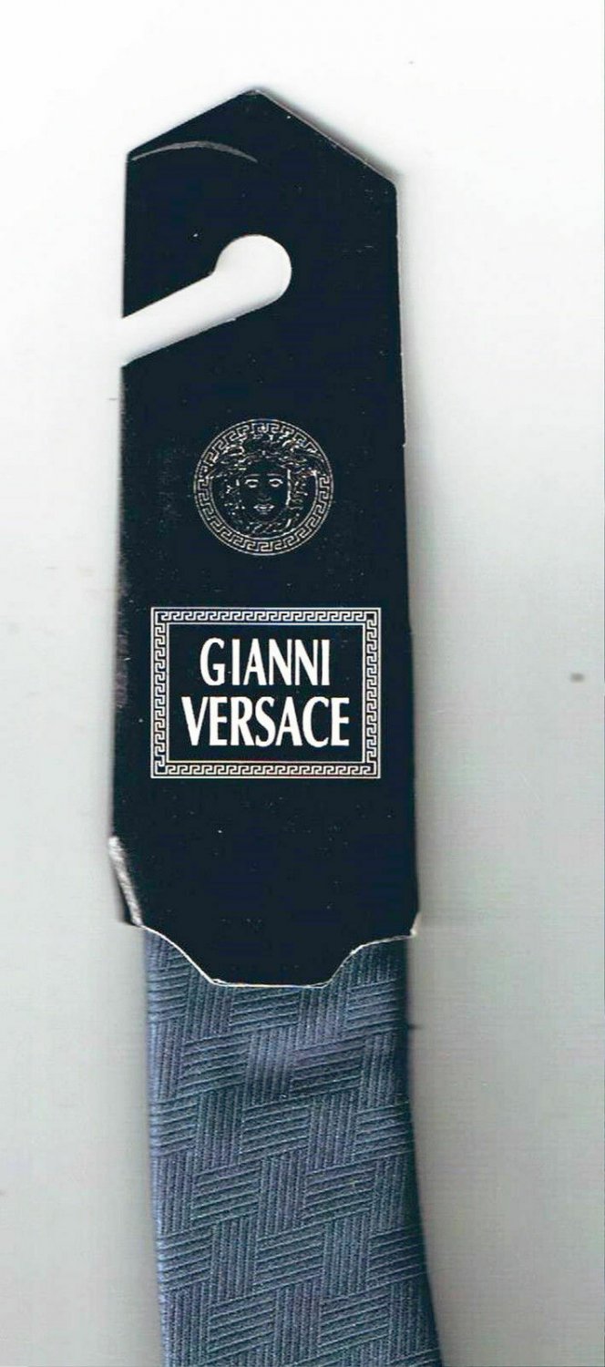 Gianni Versace Necktie Medusa Head Navy Blue New With Tags