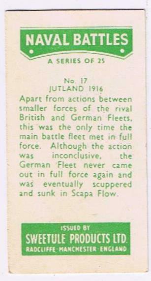 Trading Card Navel Battles #17 Jutland 1916 Sweetule