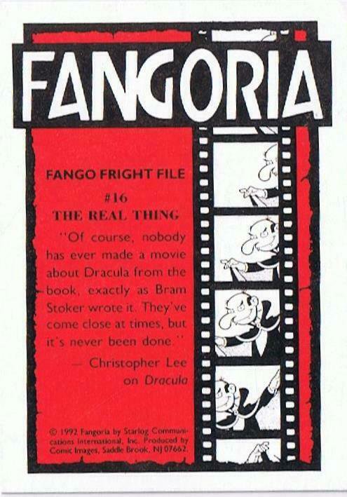 FANGORIA 1992 #16 The Addams Family COMIC IMAGES TRADING CARD