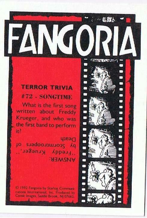 FANGORIA 1992 #72 Horror Show COMIC IMAGES TRADING CARD