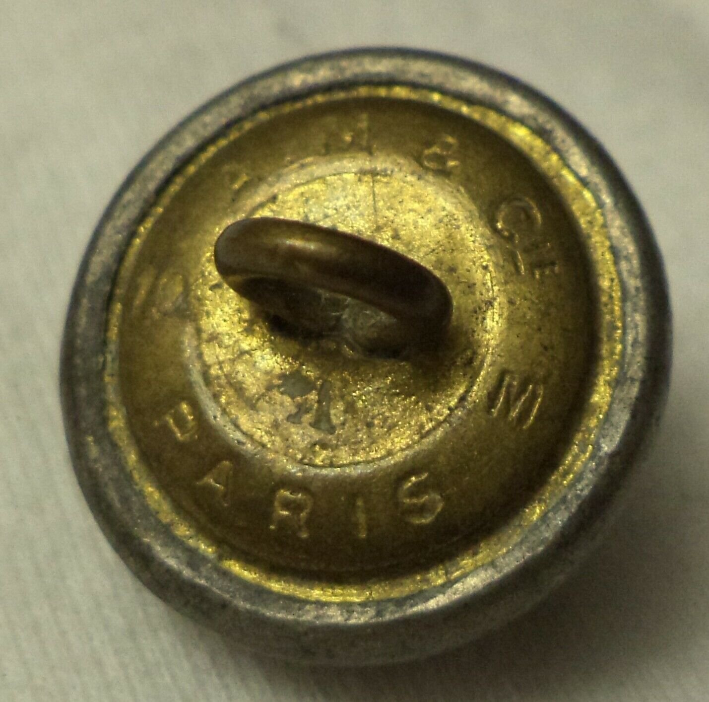 Original WW1 French Sapper Uniform Button Flat Back