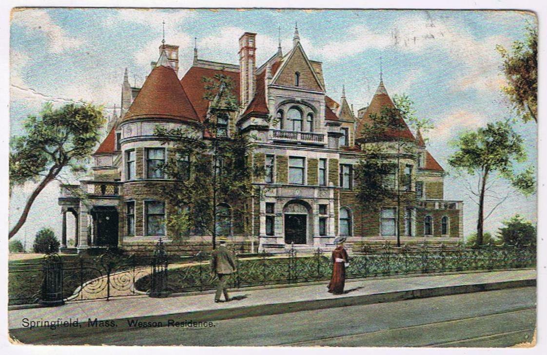 Massachusetts Postcard Springfield Wesson Residence Hugh Leighton