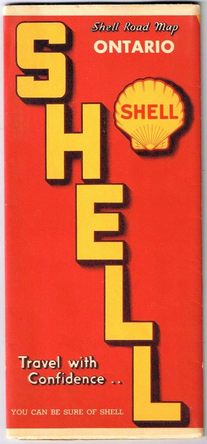 Ontario Roadmap Shell 1930s You Can Be Sure Of Shell Travel With Confidence