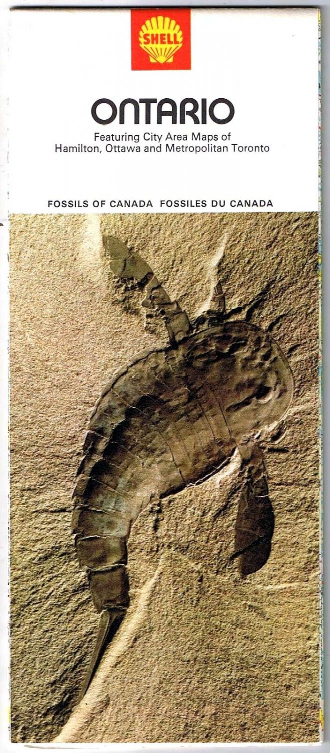 Ontario Roadmap Shell 1971 Fossils Of Canada Eurypterus Lacustris