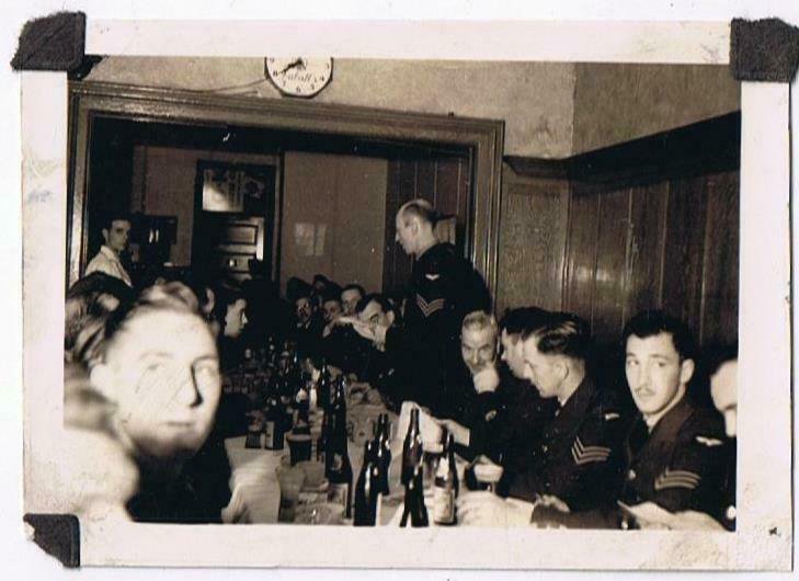 Antique Photo WW2 Era Air Force Mess Hall Dinner