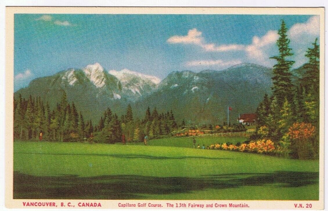 Postcard Capilano Golf Course Crown Mountain Vancouver BC