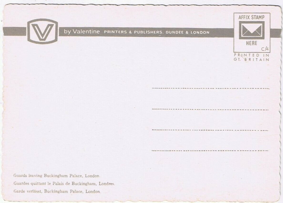 Postcard Guards Leaving Buckingham Palace London England UK