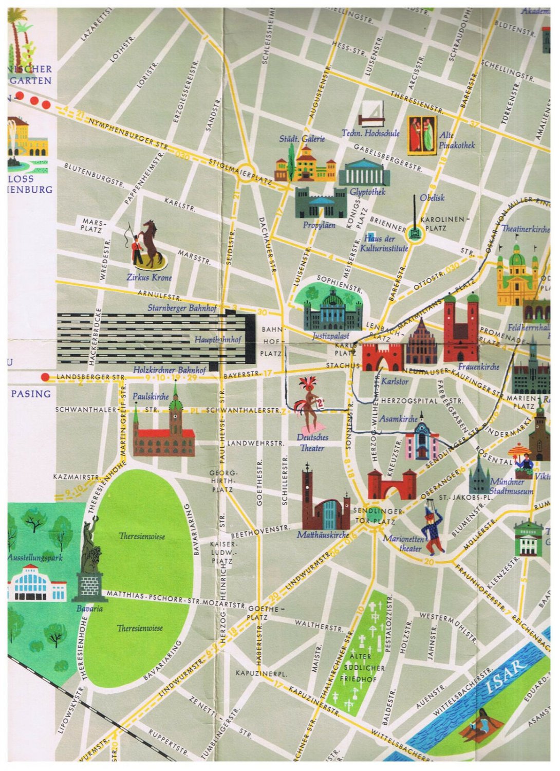 Munich Germany Travel Brochure Map 1961
