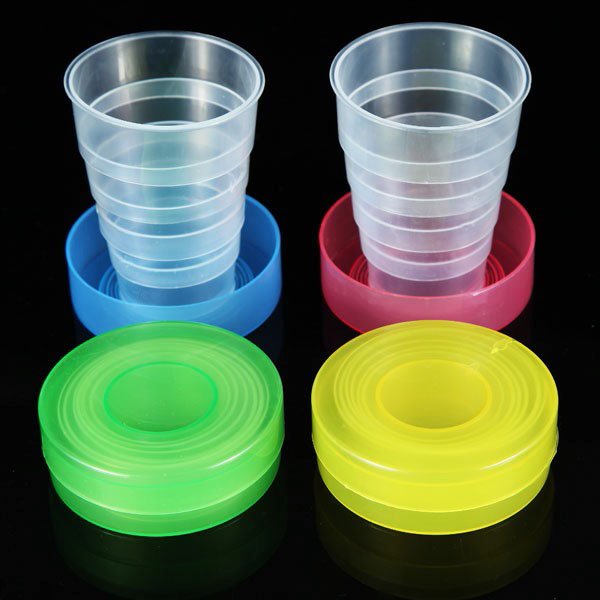 Plastic Outdoor Folding Water Cup Camping Hiking Folding Drinking Cup