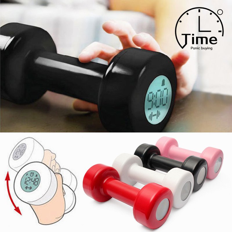 Dumbbell Alarm Clock Shape Lift Up 30 Times Exercise