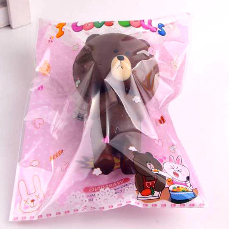 Squishy Cute Jumbo Brown Bear Slow Rising Collection Decor Gift Toy