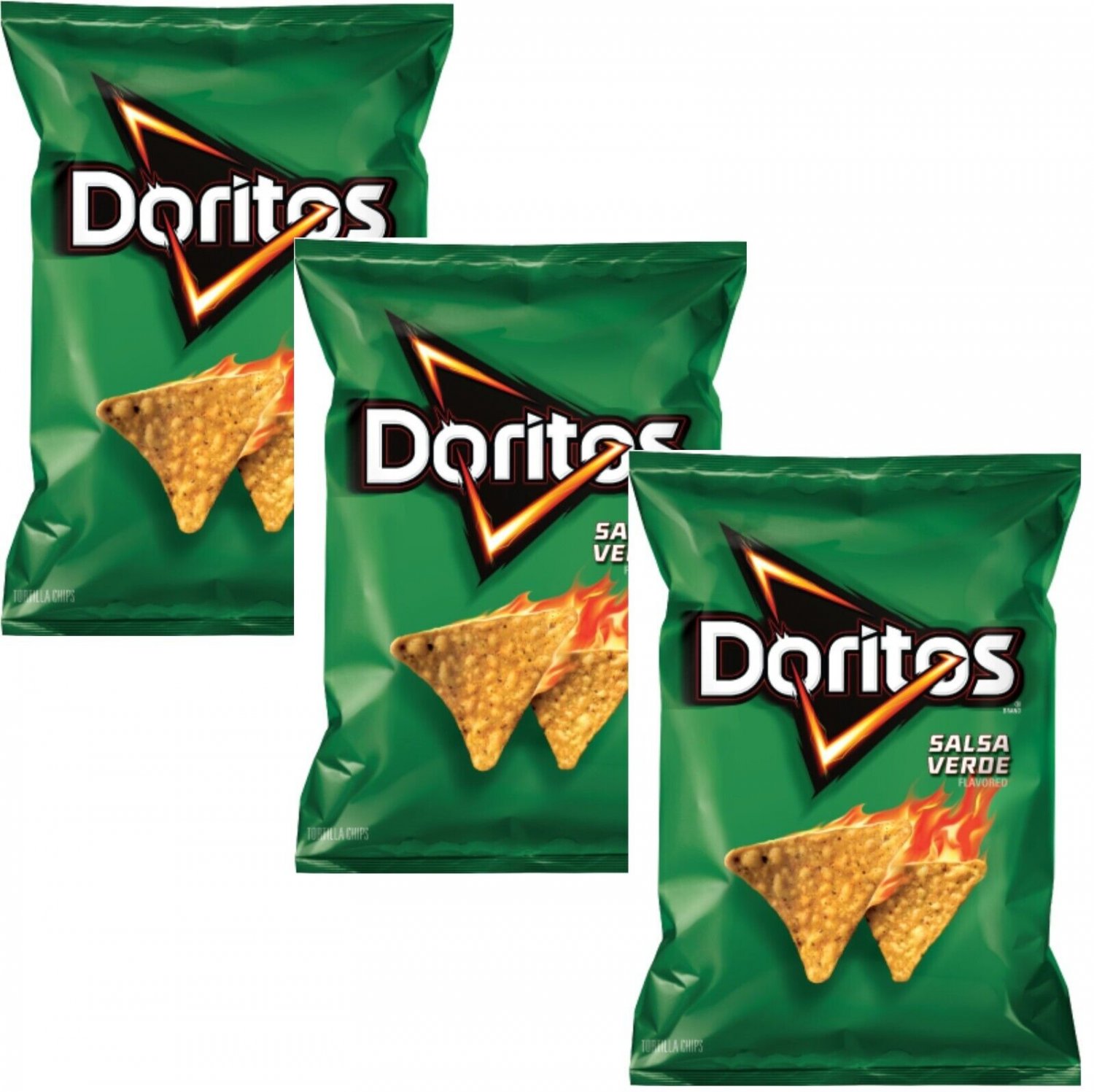 Doritos Salsa Verde Flavor Tortilla Chips, 9.25 Bags (Pack of 3)