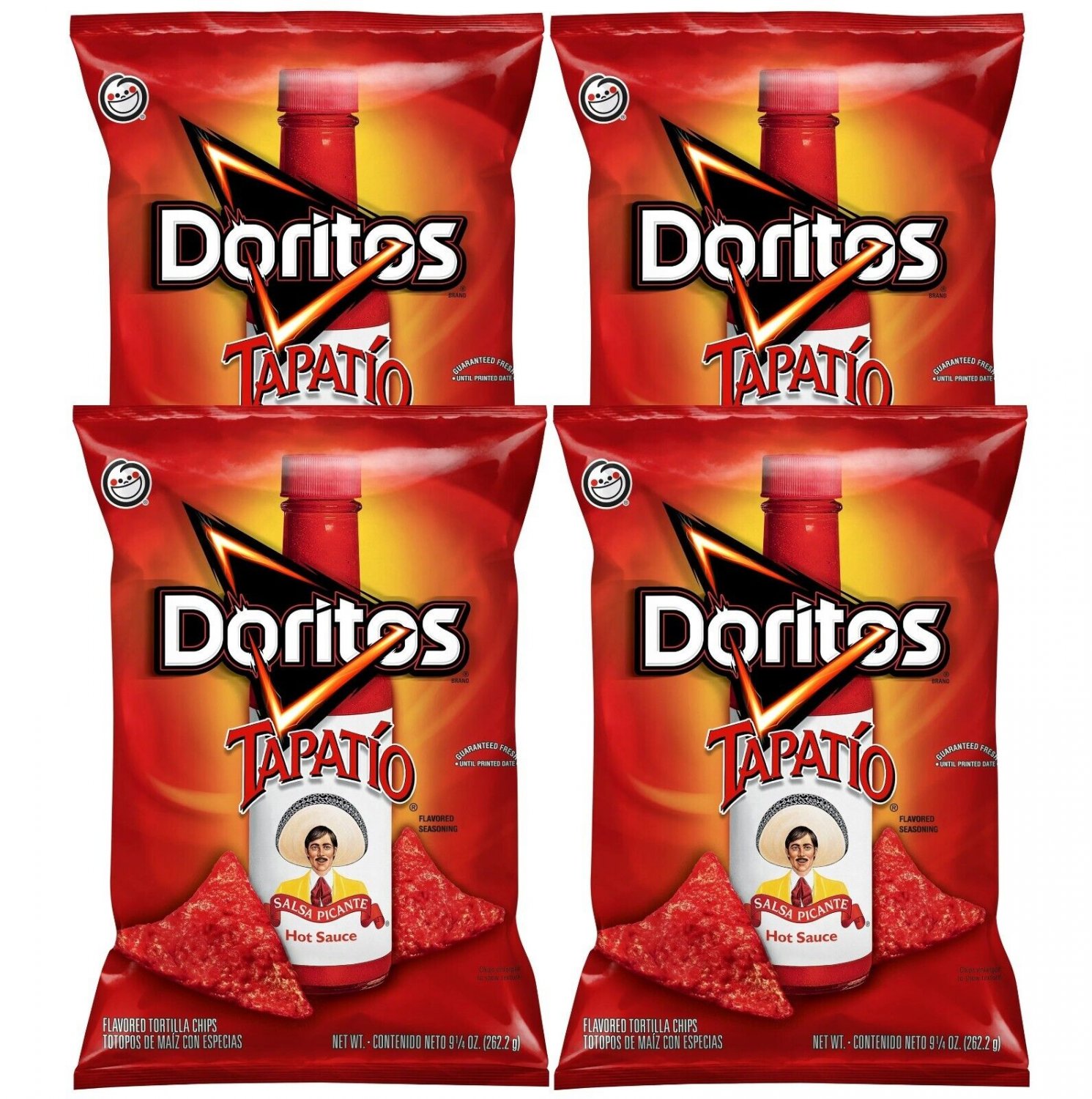 Doritos TAPATIO Salsa Picante Hot Sauce Tortilla Chips 9.75 Oz (4 Bags ...