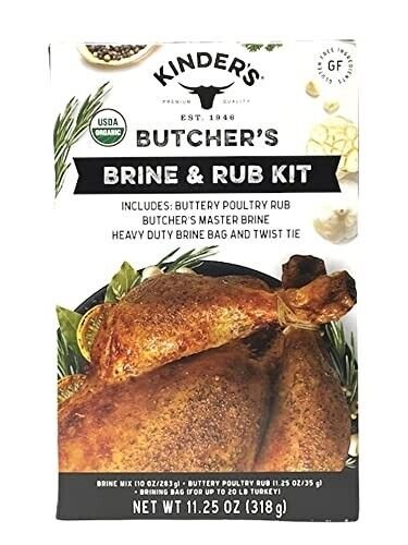 Kinder's Butcher's Organic POULTRY Brine and Rub Kit with Brining Bag ...