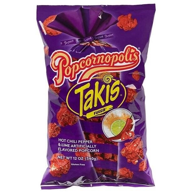 Popcornopolis Takis Fuego Flavored Popcorn 12oz. Hot Chili Pepper ...