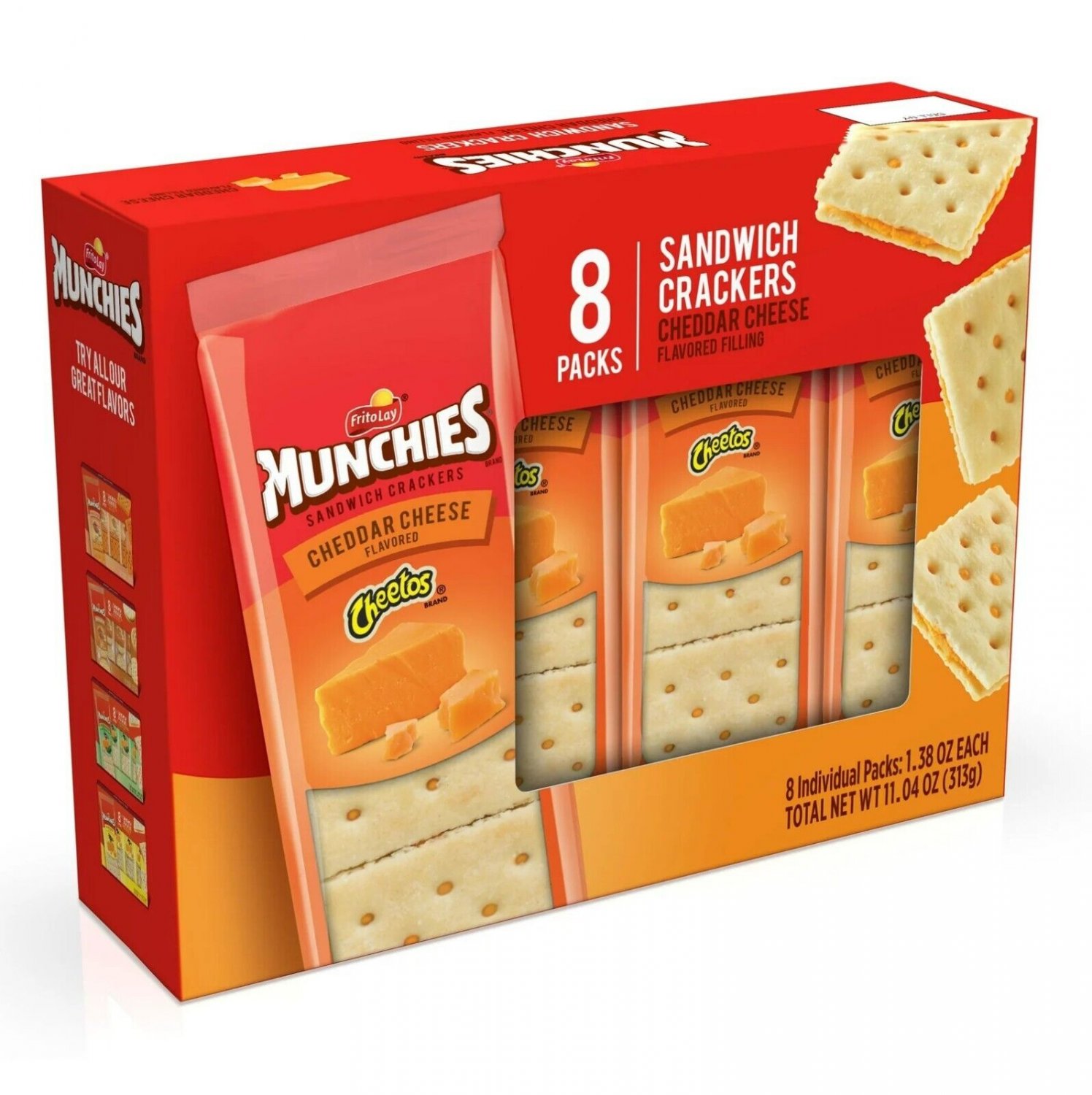 Frito-Lay Cheetos Munchies CHEDDAR CHEESE Sandwich Crackers 16 Packet ...