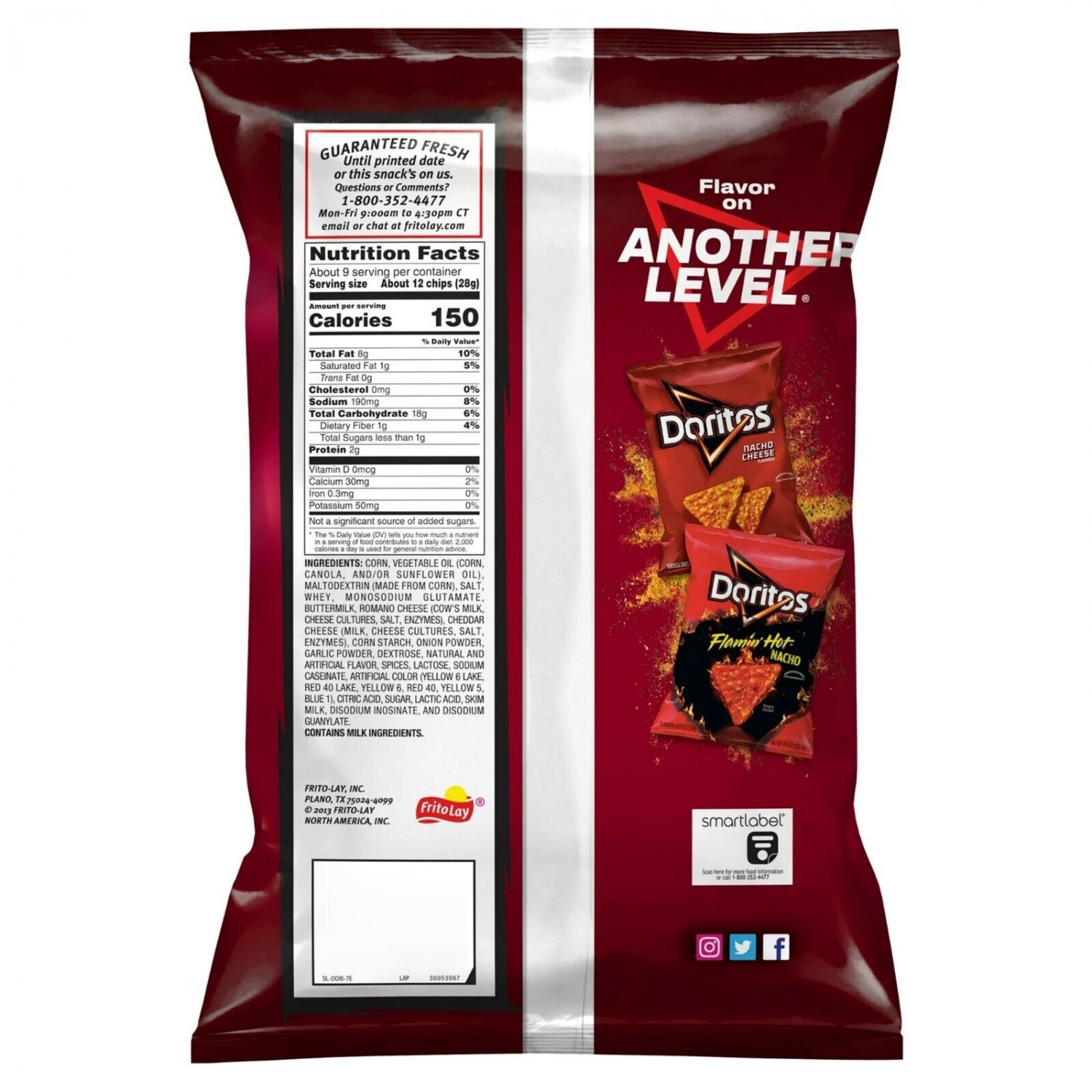 Doritos SPICY NACHO Flavored Tortilla Chips, 9.25 Ounce (4 Bags)