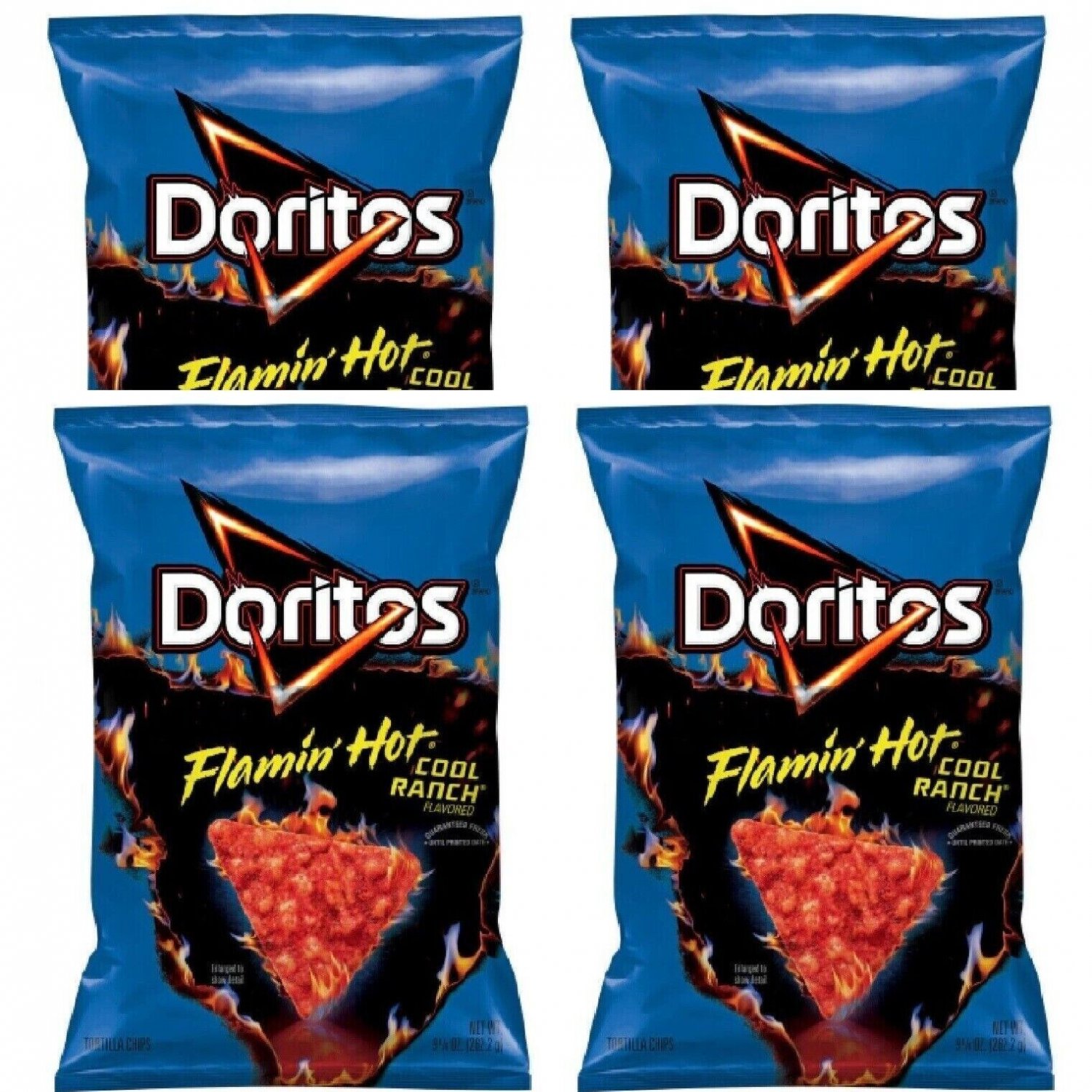 Doritos Flamin' HOT COOL RANCH Flavored Tortilla Chips 9.25 Oz. (4 Bags)