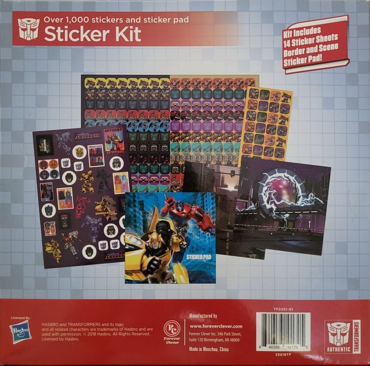 New Transformers Sticker Kit & Pad-Over 1000 Stickers- Hasbro- Bumble Bee