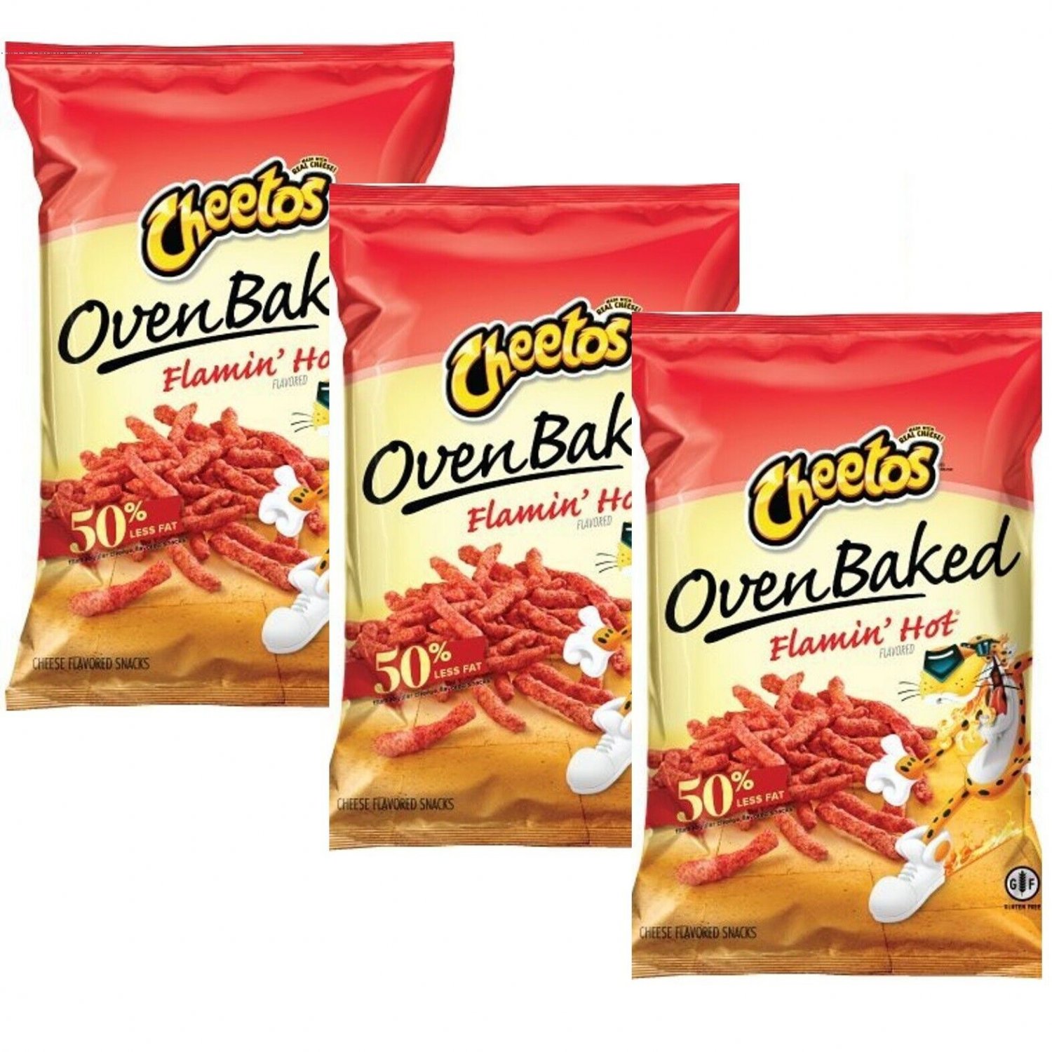 Cheetos Oven Baked CRUNCHY FLAMIN’ HOT Less Fat Cheese Flavor 7 5/8 oz ...