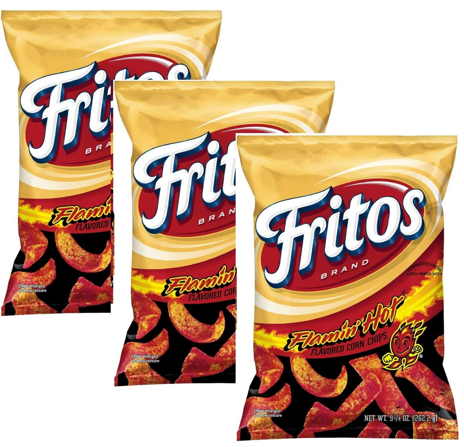 Fritos Flamin Hot Flavored Corn Chips 9 25 3 Bags
