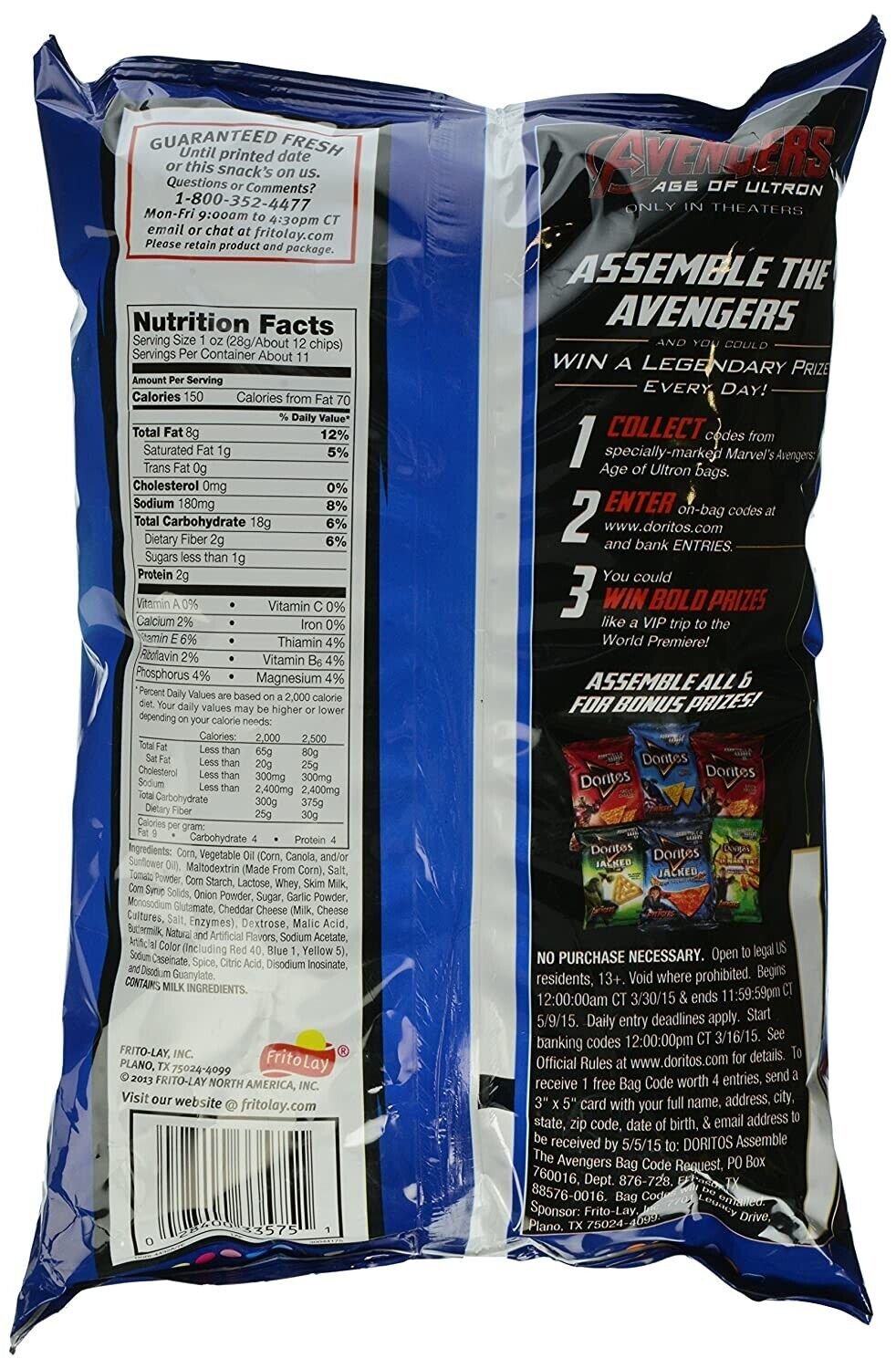 DORITOS® COOL RANCH® Flavored Tortilla Chips 9.25Oz Bag Snacks (Pack of 3)