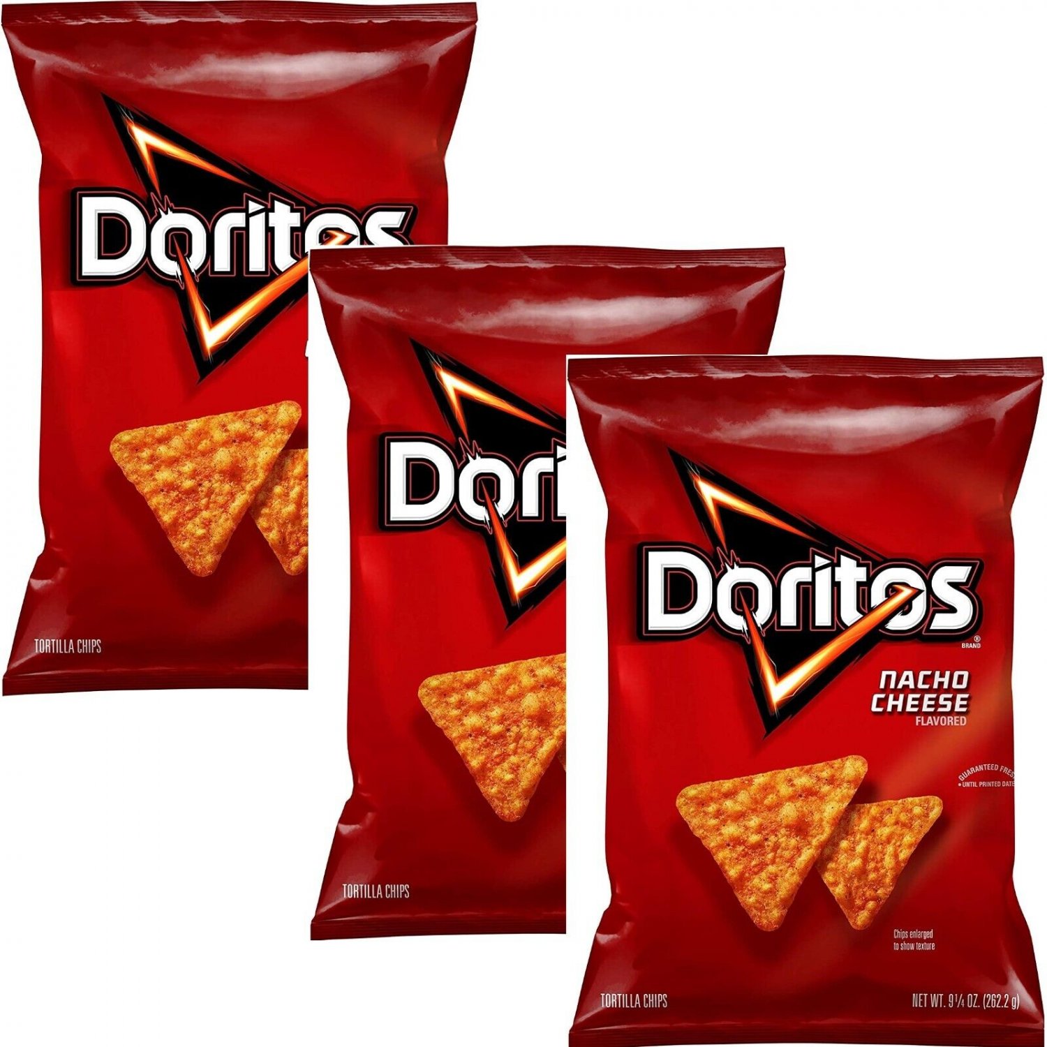 Doritos Tortilla Chips NACHO CHEESE 9.75 Ounce (Pack of 3)