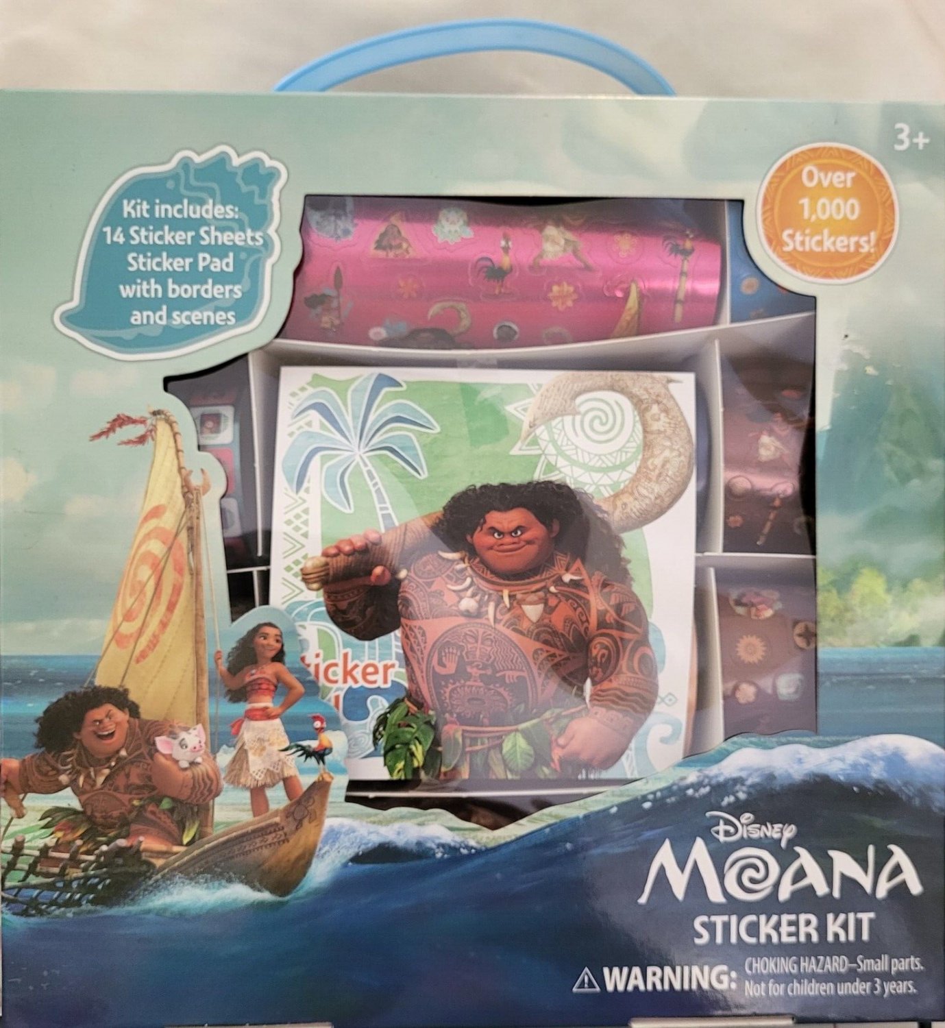 New Disney MOANA Sticker Kit 14 Sheets, Pad With Borders & Scenes 1000+