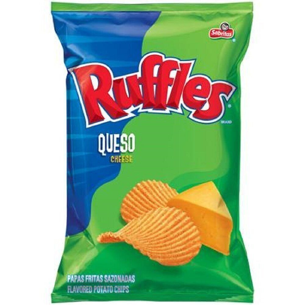 Frito Lay, Sabritas, Ruffles, Queso Cheese Potato Chips, 8 oz Bag (Pack ...