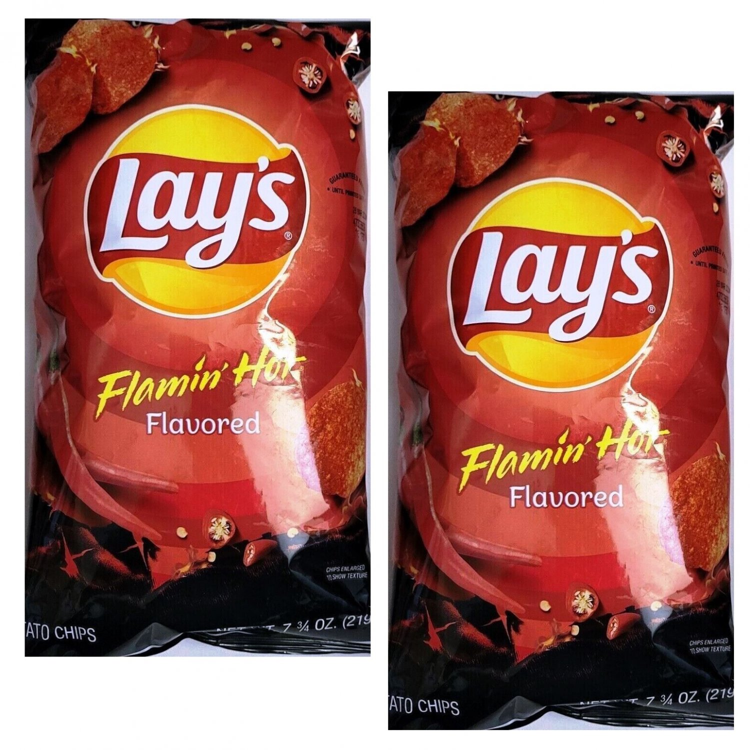 Frito Lay, Lay's Flamin' Hot Potato Chips, 7.75oz Bag (Pack of 2)