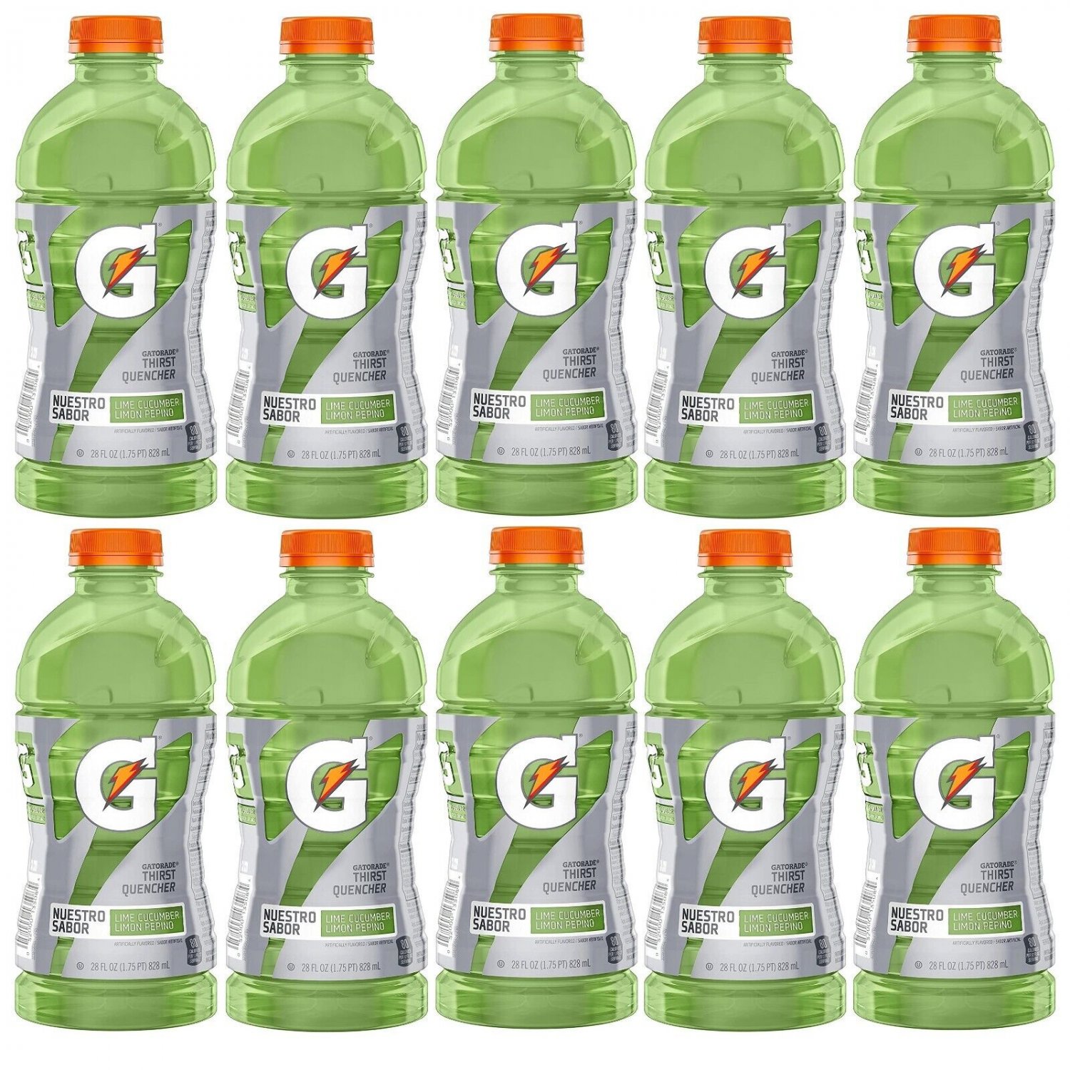 Gatorade Thirst Quencher CUCUMBER LIME 28Oz Bottle (10 Pack) Electrolyte