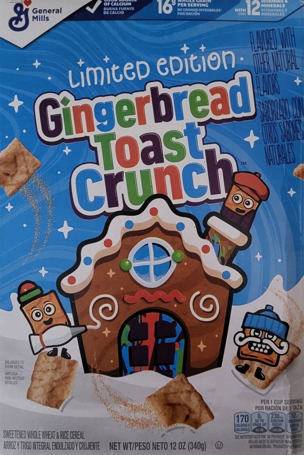 GINGERBREAD Toast Crunch 12 Oz LIMITED Edition Wheat Rice Cereal AUG 2024