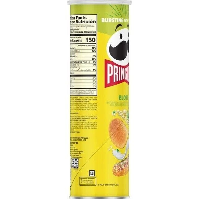 Pringles Mexican Street Corn ELOTE Potato Crisps Chips 5.5 Oz. 2 Cans ...