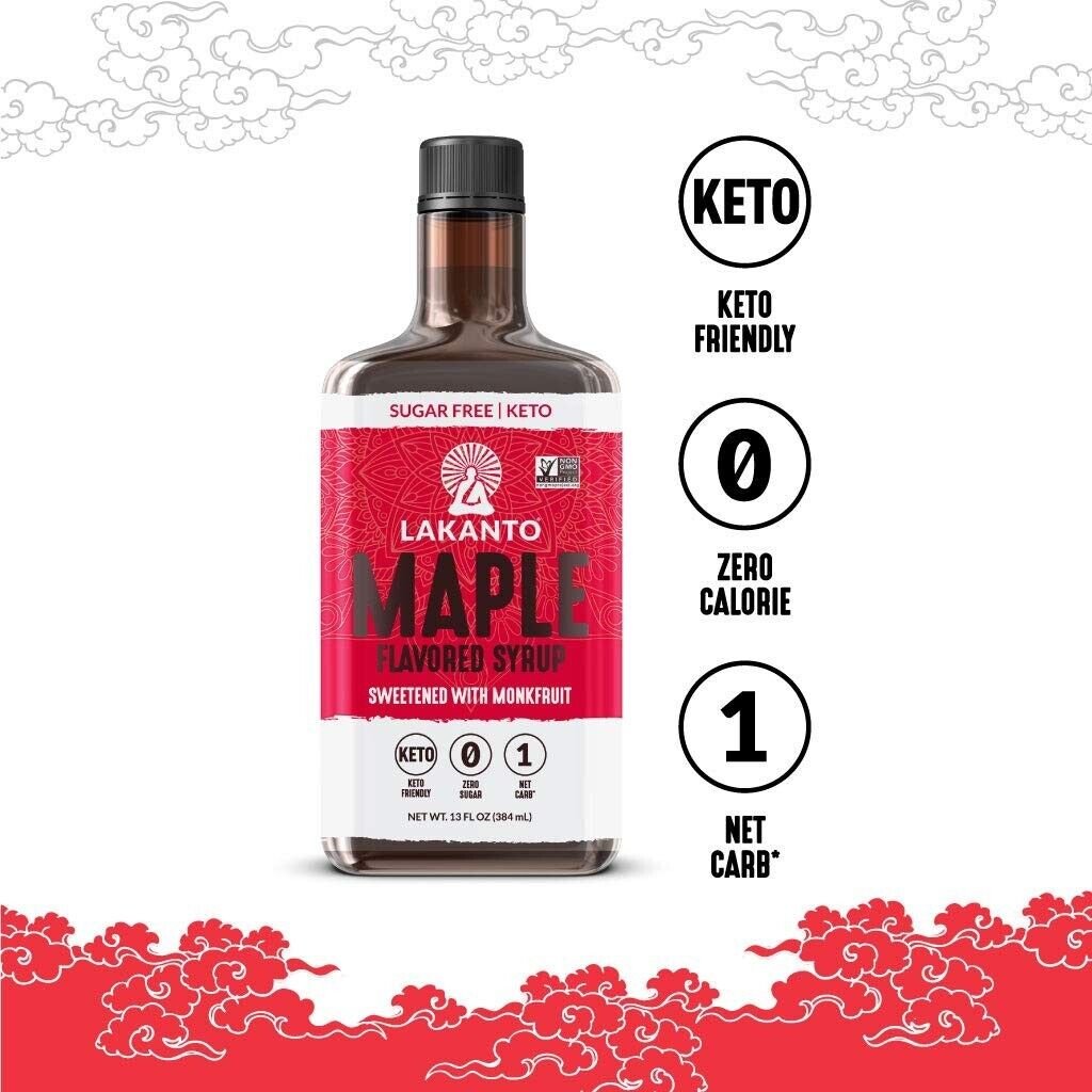 Lakanto MAPLE Flavored Sugar-Free Syrup Monk Fruit Sweetened BULK ...