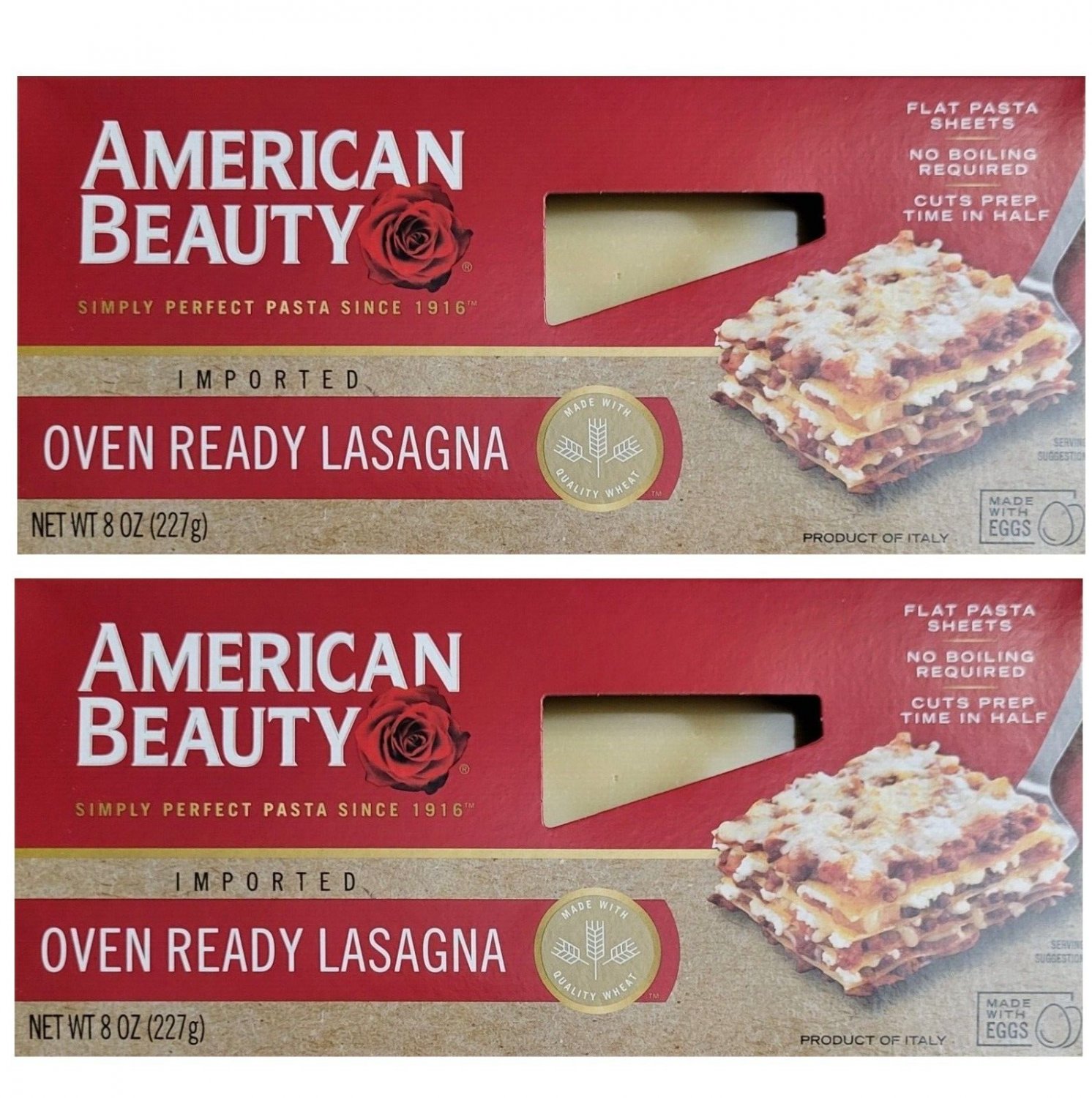 American Beauty Pasta Oven Ready Lasagna No Boiling 8 oz (2 Boxes) SEP 2024