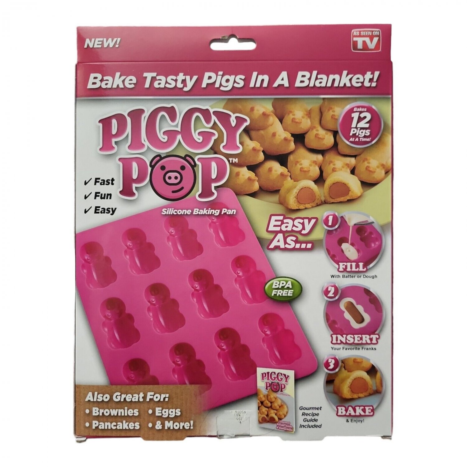 Piggy Pop Pigs in a Blanket & Cakes Silicone Baking Mold Pan As Seen On ...
