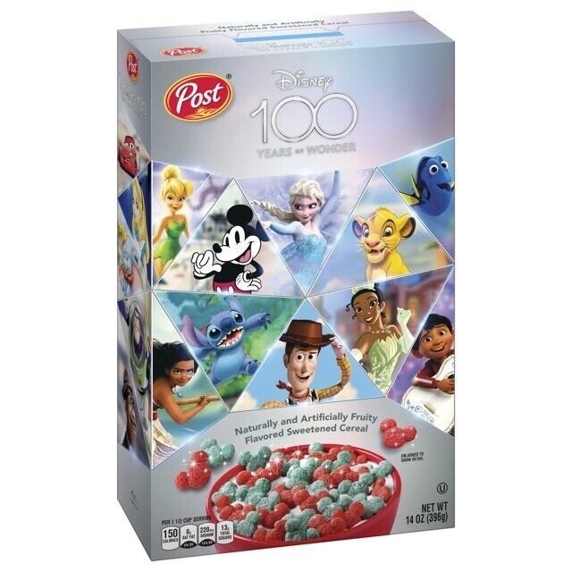Disney100 Fruity Mickey Breakfast Cereal, 14 oz Box FEB 2024