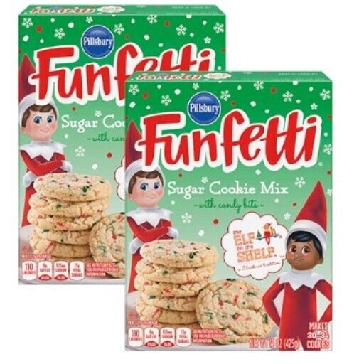 2 Funfetti The Elf on the Shelf Sugar Cookie Mix Peppermint Candy Cane ...