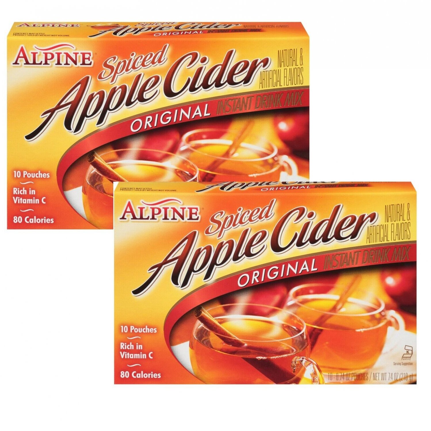 Alpine Mix APPLE CIDER Original 10 Pouches (2 Boxes) 7.4oz 80 Calories ...
