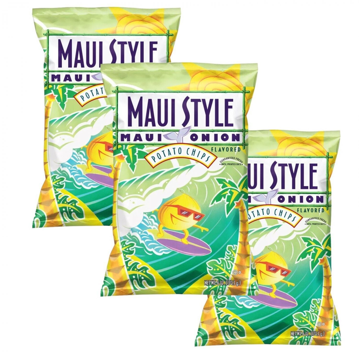 Frito-Lay Maui Style ONION Flavor Potato Chips 6 Oz. (3 Bags)