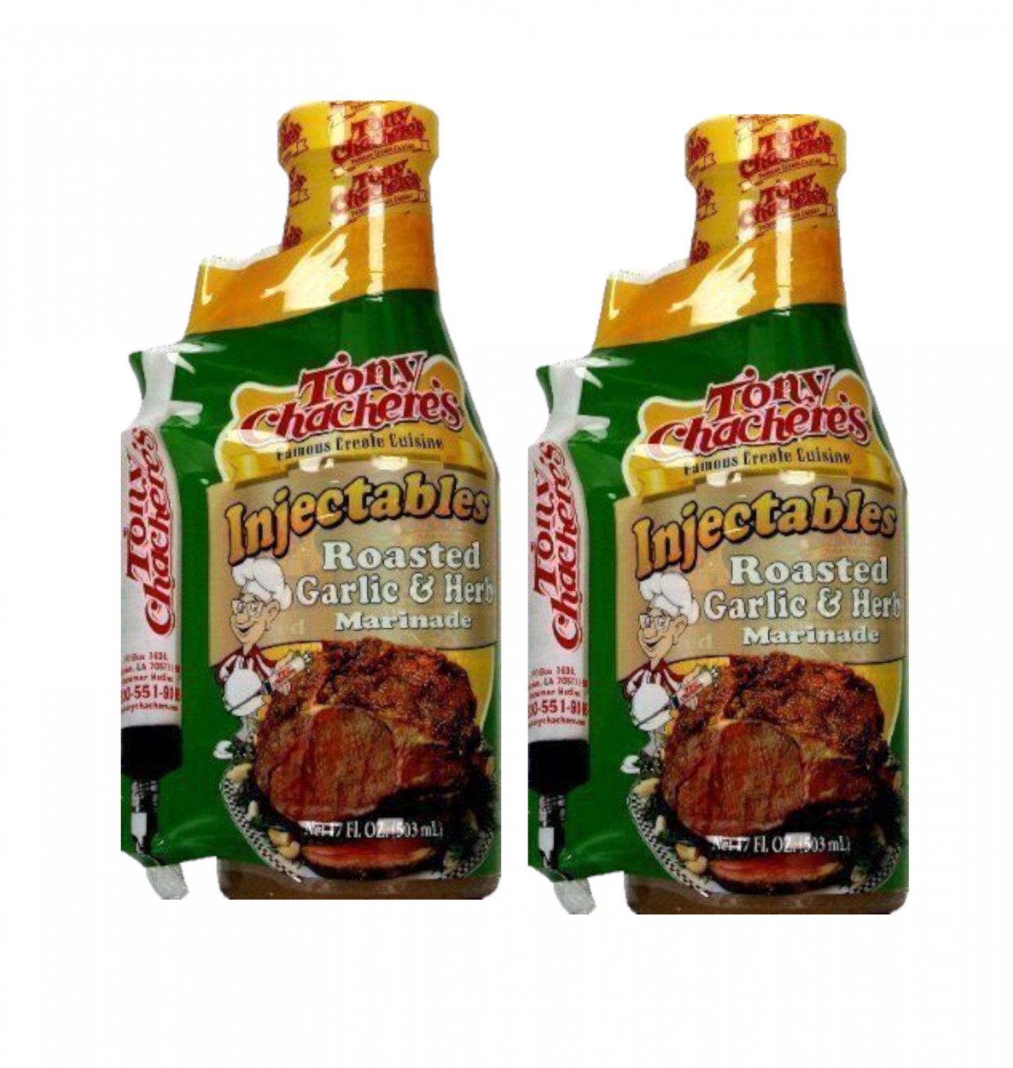 Tony Chachere's Marinade Roasted GARLIC & HERB Cajan W/ Injector 17oz ...