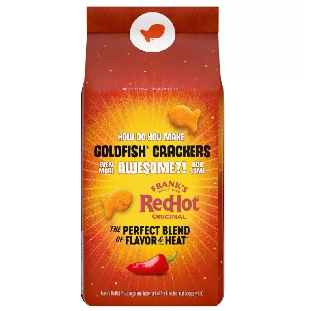 Goldfish FRANKS RED HOT Baked Snack Crackers Pepperidge 2 Redhot 6.6oz ...