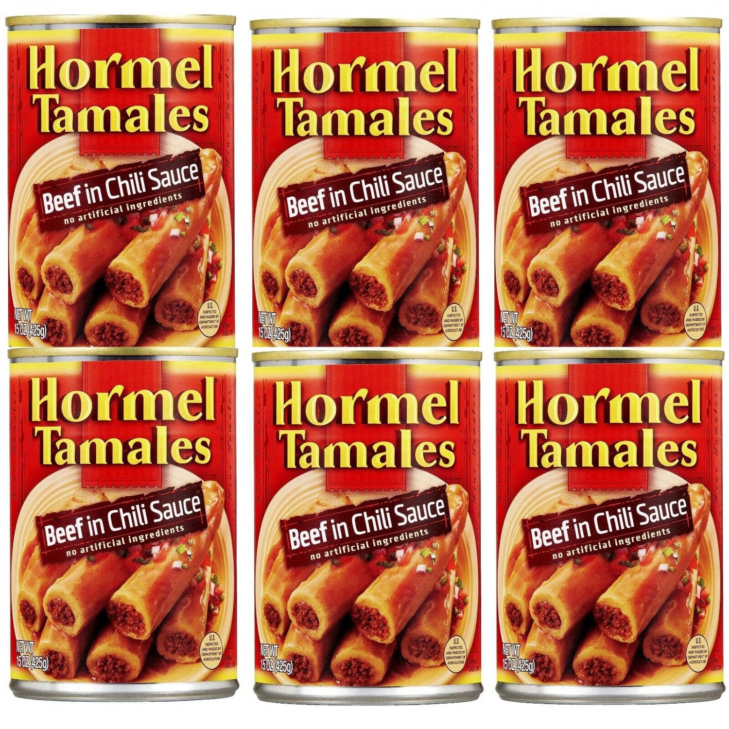 Hormel Tamales Beef in Chili Sauce 15 oz (6 Cans)