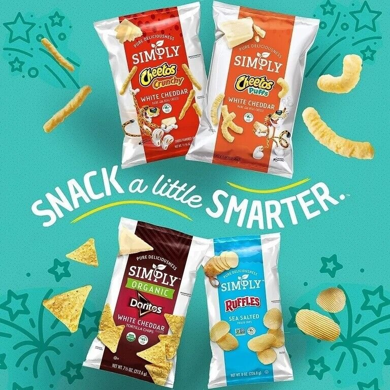 Simply Lays VEGGIE POPPABLES Ranch, Potato & Real Veggie 3 Snacks 5 Oz.