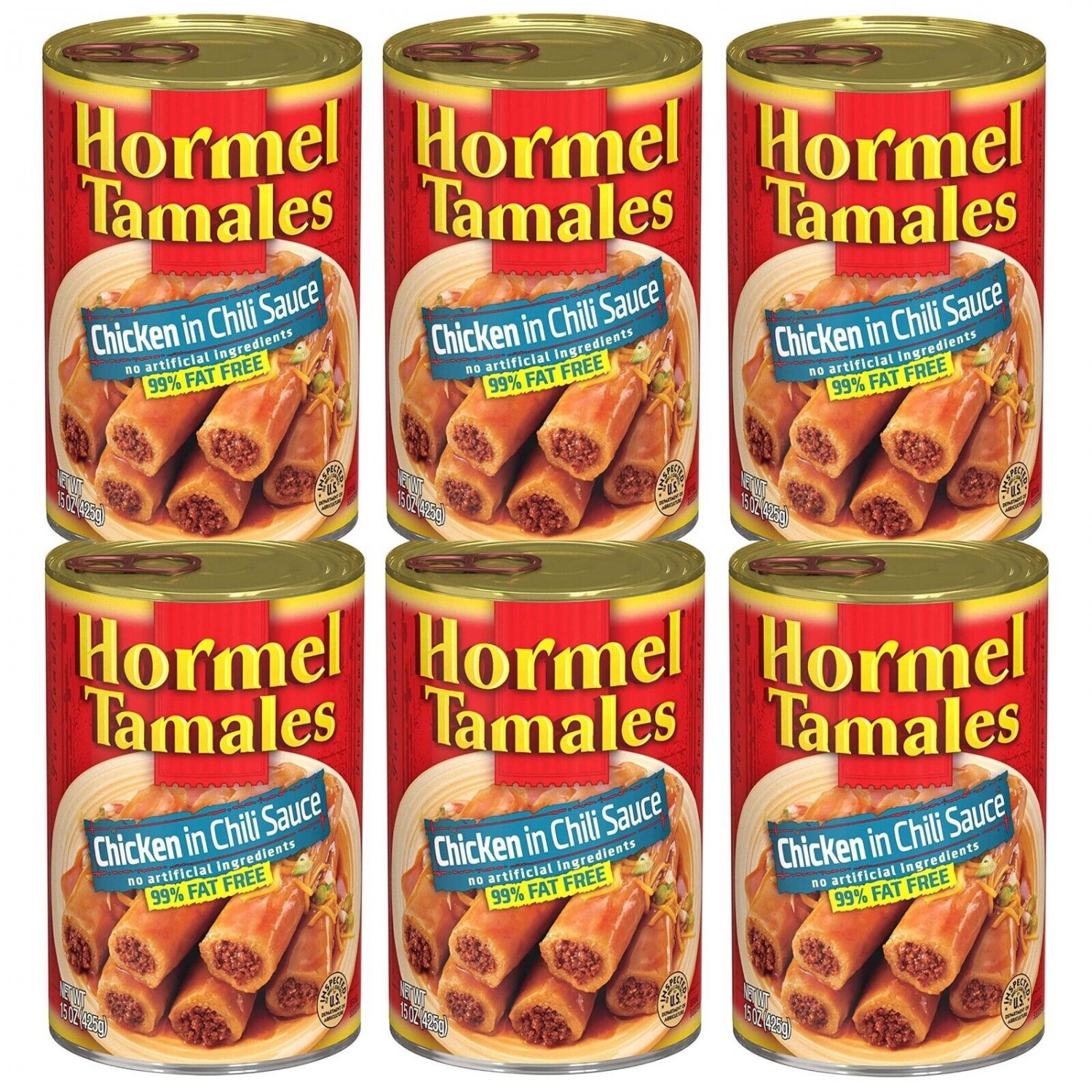 Hormel Tamales CHICKEN in CHILI SAUCE Sauce 99% Fat Free 15 oz. (6 Pack)
