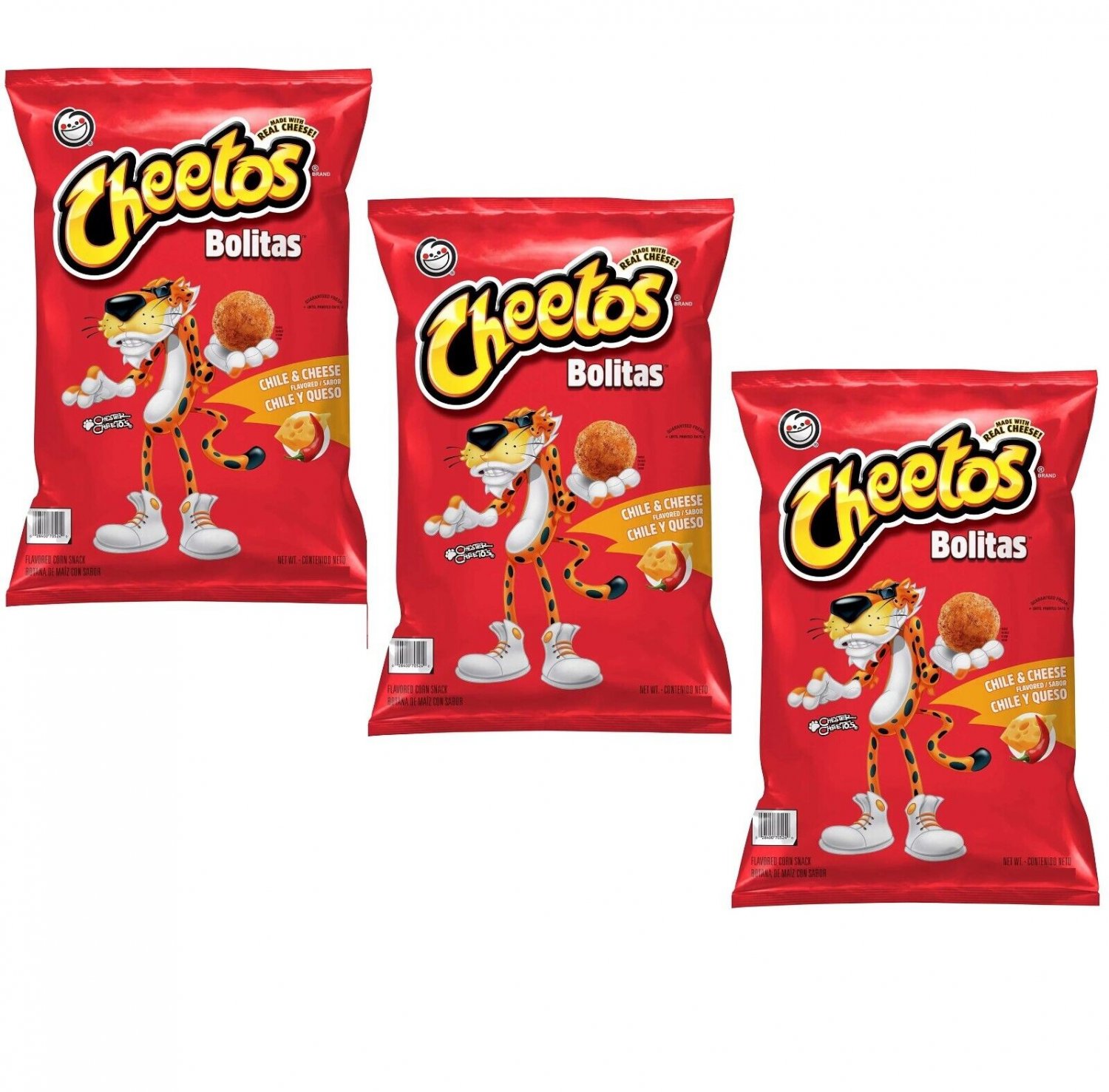 Cheetos Bolitas Cheese Balls, Chili and Cheese - Latin Flavors 7 oz. (3 ...