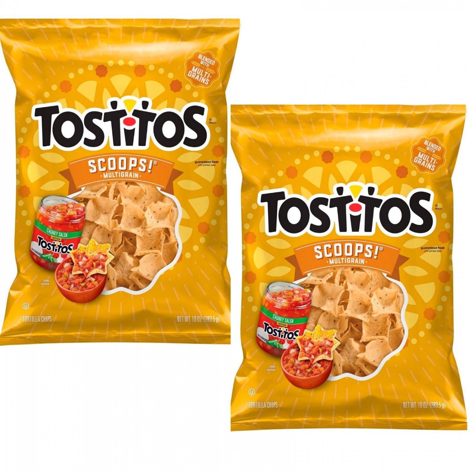 Tostitos SCOOPS! MULTIGRAIN Tortilla Chips 205g (2 Bags)